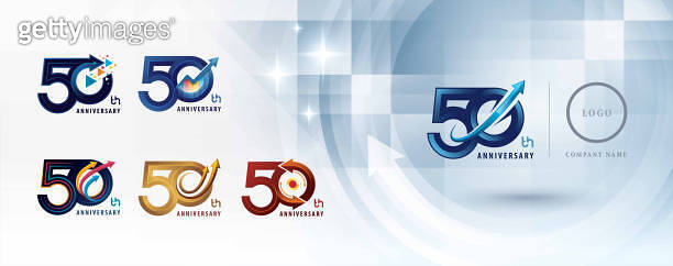 50th Anniversary logotype design, Fifty years Anniversary Logo multiple ...