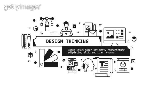Design Thinking Related Vector Banner Design Concept. Global Multi ...