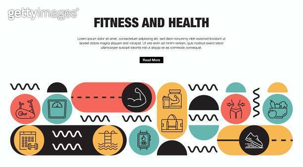 Fitness And Health Related Vector Banner Design Concept. Global Multi ...