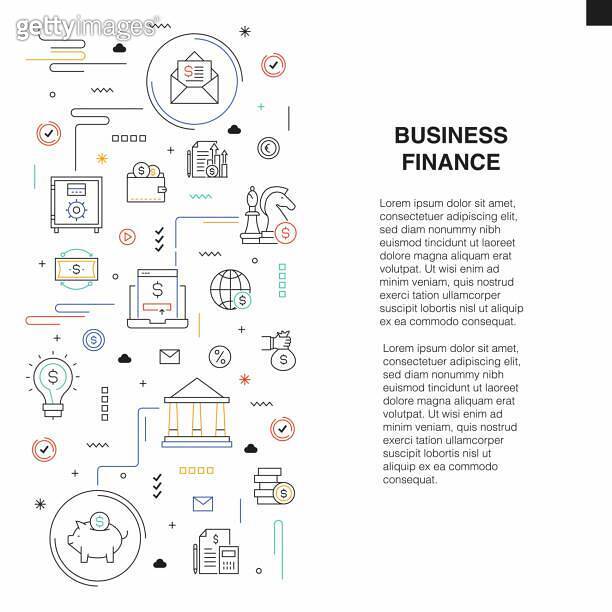 Business Finance Related Vector Banner Design Concept. Global Multi ...