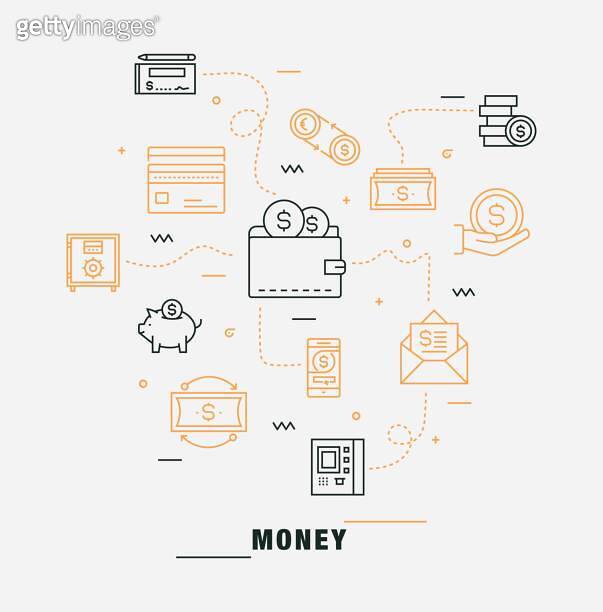 Money Related Vector Design Concept. Global Multi-Sphere Ready-to-Use ...