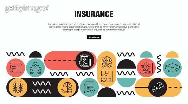 Insurance Related Vector Banner Design Concept. Global Multi-Sphere ...