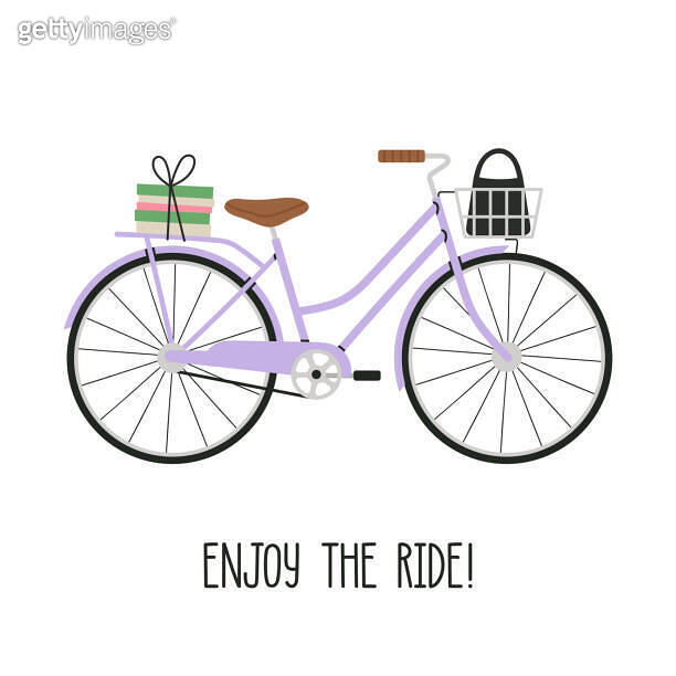 Poster with a bicycle and a positive wish – Enjoy The Ride! Vintage ...