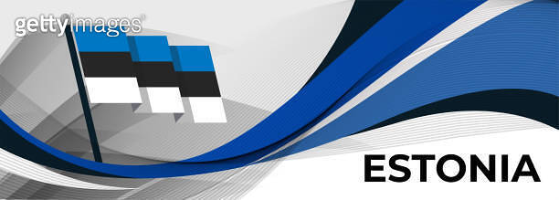Estonia national day banner with Estonian flag colors theme and ...