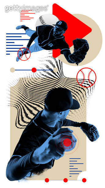 Concentrated man, baseball player during game, playing against light ...