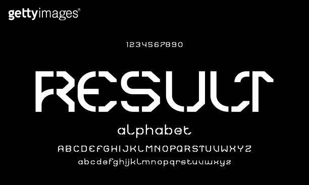 Futuristic modern techno sci fi bold display stencil font, abstract ...