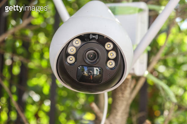 Security IP CCTV camera using solar energy install on the tree for home ...