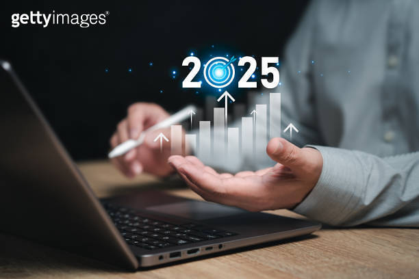 Business target 2025, Graphs statistics analyze business potential ...