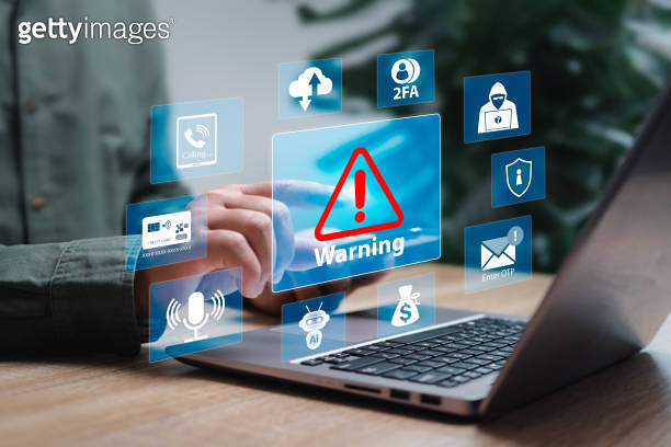 Cybersecurity, 2Fa, Personal Data Protection Scam Alert Warning concept ...