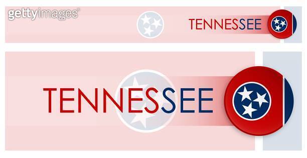 Tennessee US state horizontal web banner in modern neomorphism style ...