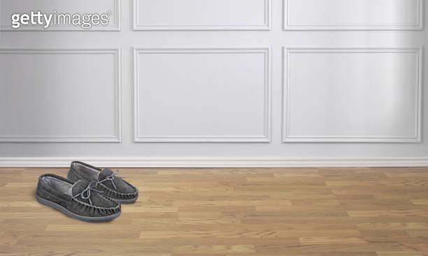 Fleece lined suede leather slipper loafers in a room 이미지 (2165015848 ...