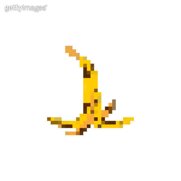 Banana peel Pixel art. 8 bit Old rotten banana peel. (2121870255) 일러스트 ...