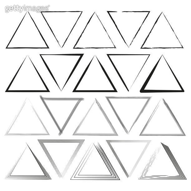 Set of triangle outlines. Geometric shape variety. Modern graphic ...