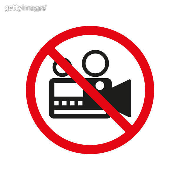 No filming allowed sign. Vector prohibition icon. (2156462882) - 게티이미지뱅크