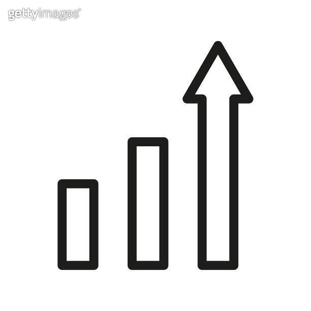 Growth chart with arrow. Increase, progress symbol. Business success ...