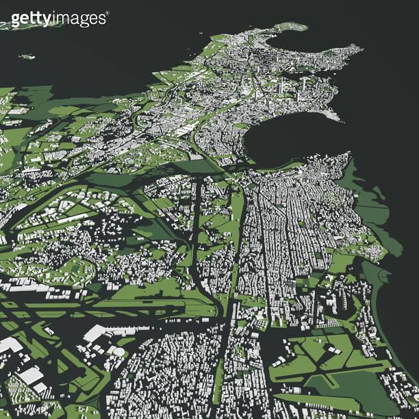 3D illustration of city and mass buildings in Mumbai 이미지 (2144920927 ...