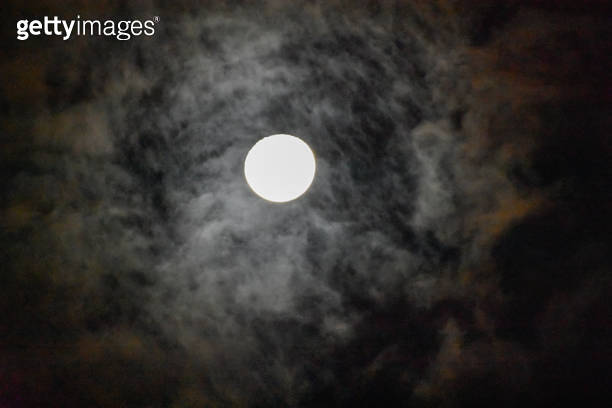 Night sky with full moon. Concept of spooky, horror, Halloween theme ...