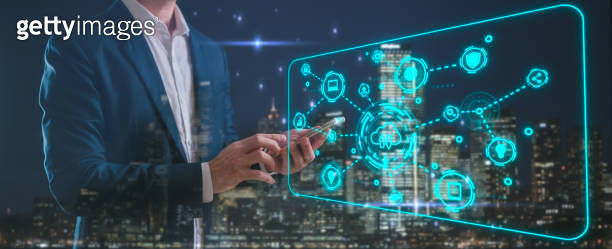 could computing Digital transformation concept. System engineering Binary code Programming ...