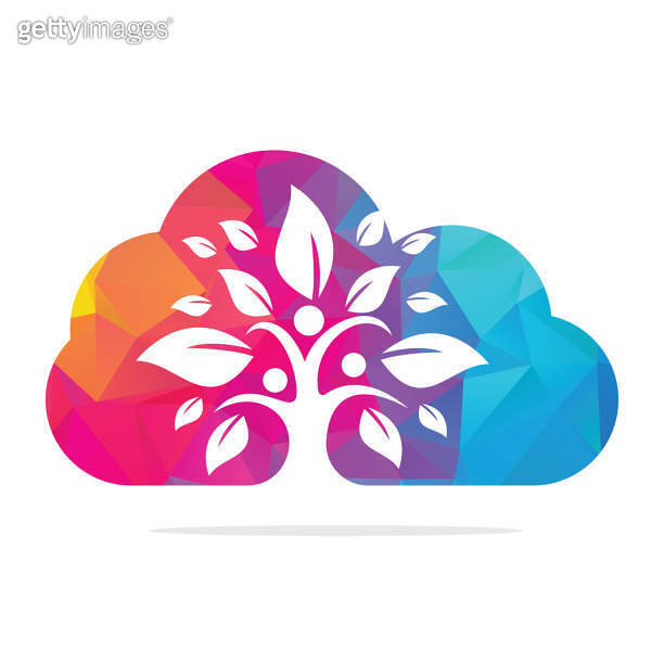 Family Tree cloud shape concept Logo Design. (2002232179) 일러스트, 무료 일러스트 ...