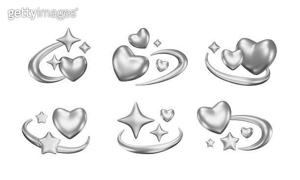 Set of y2k futuristic elements. 이미지 (2150687715) - 게티이미지뱅크