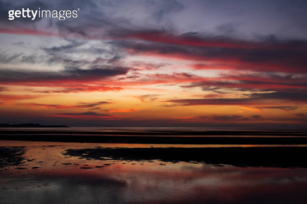 Beautiful Sunset Over Matama Coastline in Bungotakada City, Kunisaki ...