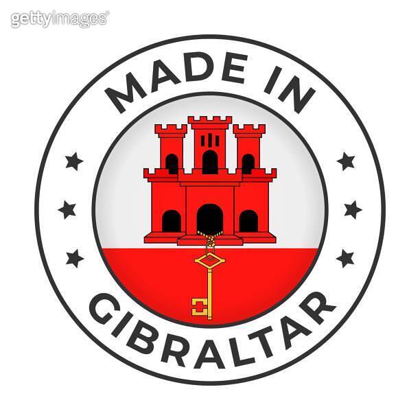 Made in Gibraltar - Vector Graphics. Round Simple Label Badge Emblem ...