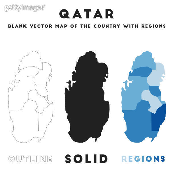 Qatar map. Borders of Qatar for your infographic. Vector country shape ...