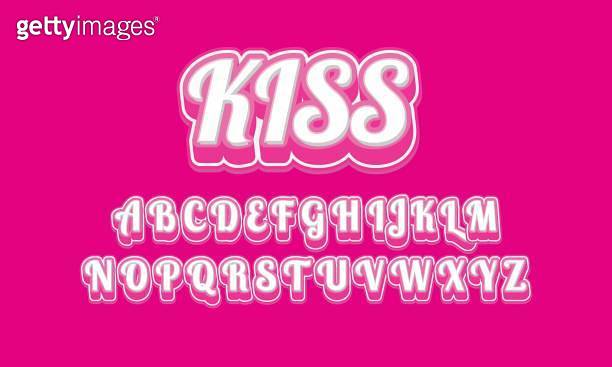 kiss text effect, font editable, typography, 3d text. vector template ...