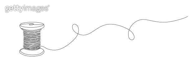 Continuous drawing of a single editable line of spool of thread ...