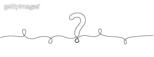Continuous line drawing question mark . Hand drawn admiration signs ...