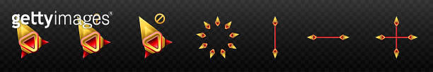 Yellow and Red Color Themed Custom Gaming Mouse Cursor Icons Set for ...