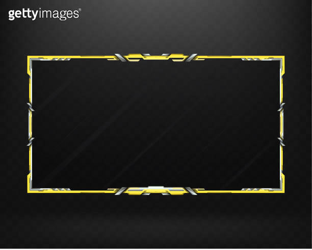 Silver and Yellow Colored Stream Overlay Webcam Screen Panel Frame for ...