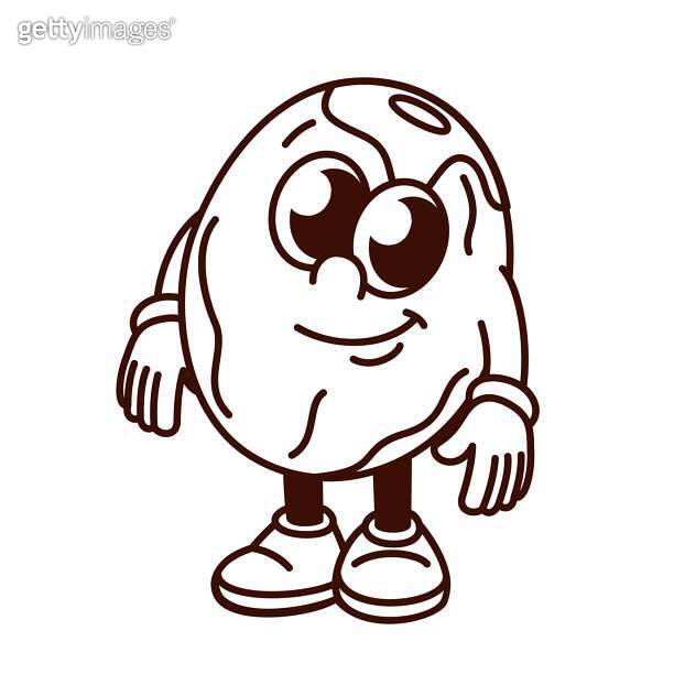 Line Cartoon Nutmeg Character With Smile (2178344666) 일러스트, 무료 일러스트 ...