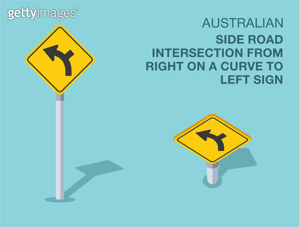 Traffic regulation rules. Isolated Australian "side road intersection ...