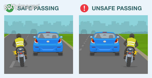 Safe driving tips and traffic regulation rules. Safe and unsafe passing ...