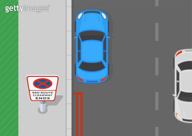 Safe driving tips and traffic regulation rules. "Red route clearway ...