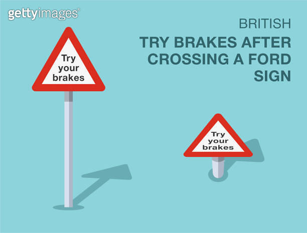 Traffic regulation rules. Isolated British "try brakes after crossing a ...