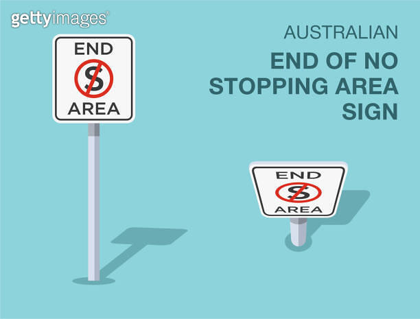 Traffic regulation rules. Isolated Australian "end of no stopping area ...