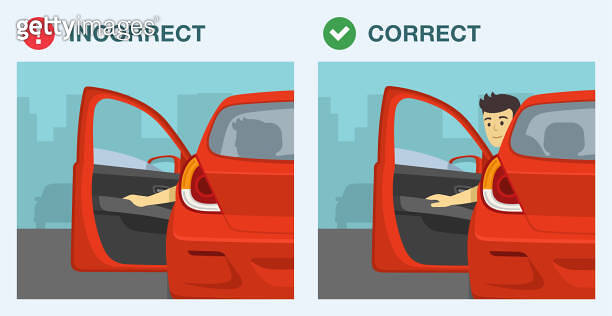 Safe driving tips and traffic regulation rules. Correct and incorrect ...
