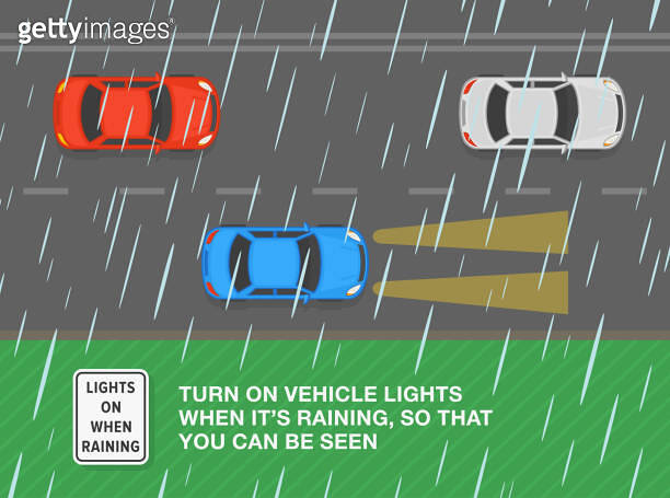 Safe driving tips and traffic regulation rules. United States "lights ...