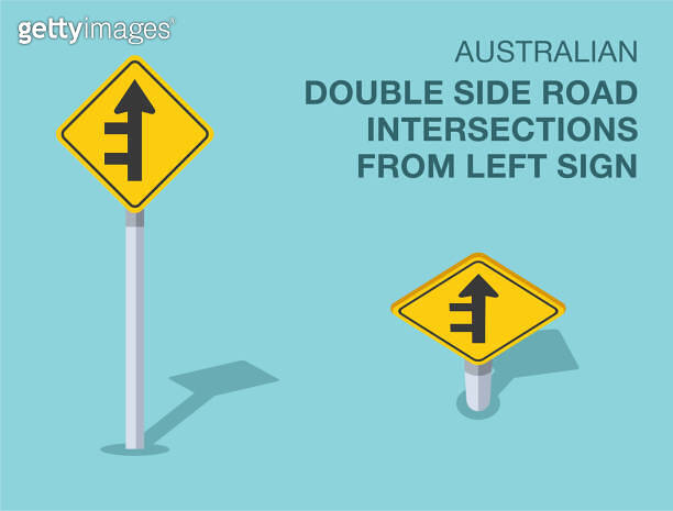 Traffic regulation rules. Isolated Australian "double side road ...