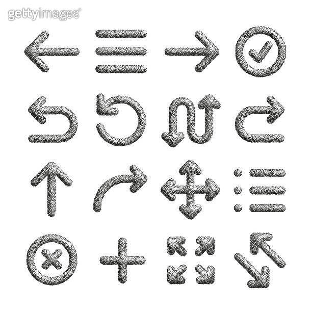 Monochrome interface signs. Navigation internet vector icon set ...