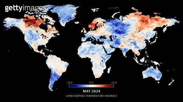 World Map Land Surface Temperature Anomaly May 2024 이미지 (2164360452 ...