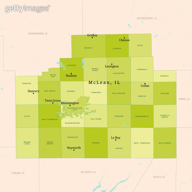 IL McLean County Vector Map Green 이미지 (2060563861) - 게티이미지뱅크