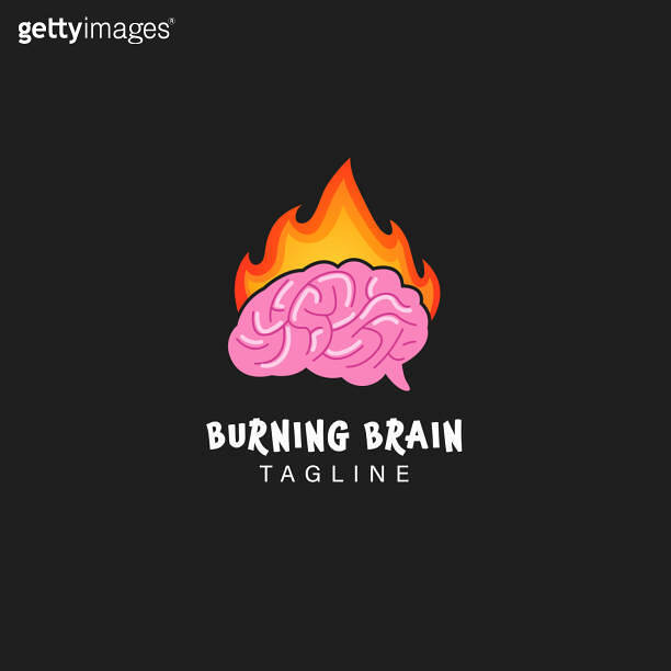 Burning Brain Icon Design Symbol Template Flat Style Vector 이미지 ...