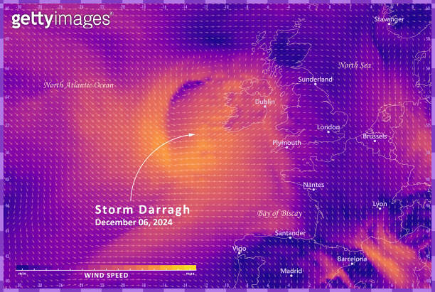 Storm Darragh 20241206 Wind Weather Map United Kingdom Infographic ...