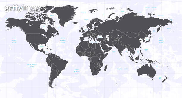 Highly Detailed World Map with Color-Coded Continents for Easy ...