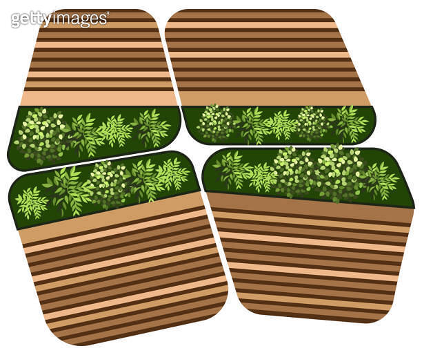 Top view of a bench for the architectural landscape plans. Bench with ...