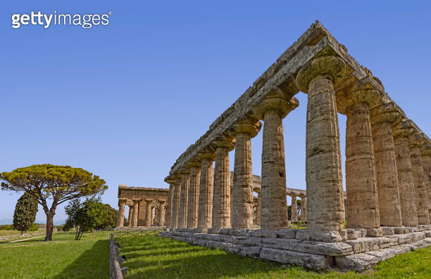 Paestum greek temple of Hera 450 BC Italy 이미지 (2152888908) - 게티이미지뱅크
