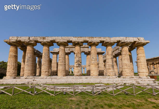 Paestum greek temple of Hera 450 BC Italy 이미지 (2152888927) - 게티이미지뱅크